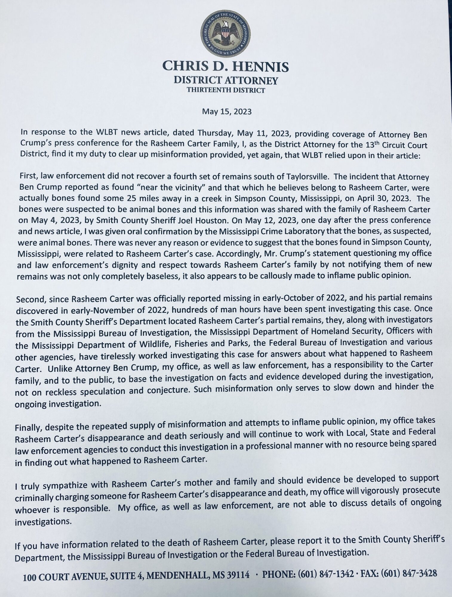 Investigation continues in death of Rasheem Carter - Magnolia Tribune